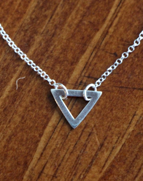 Sterling Silver Open Triangle Necklace | kandsimpressions